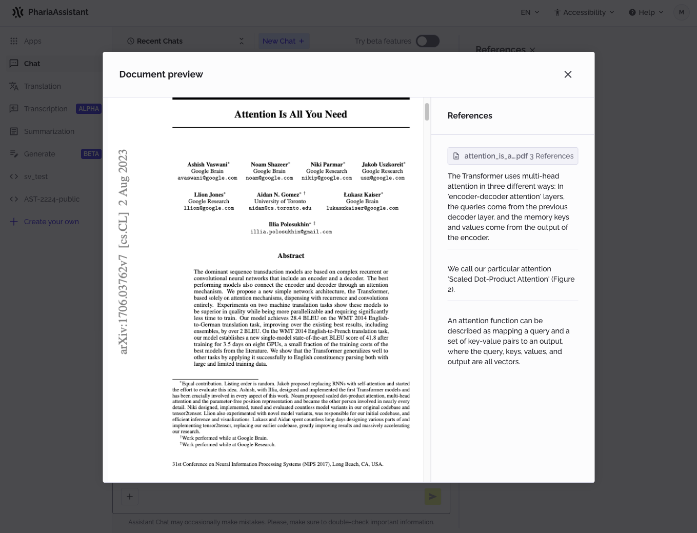 Chat | Aleph Alpha Docs