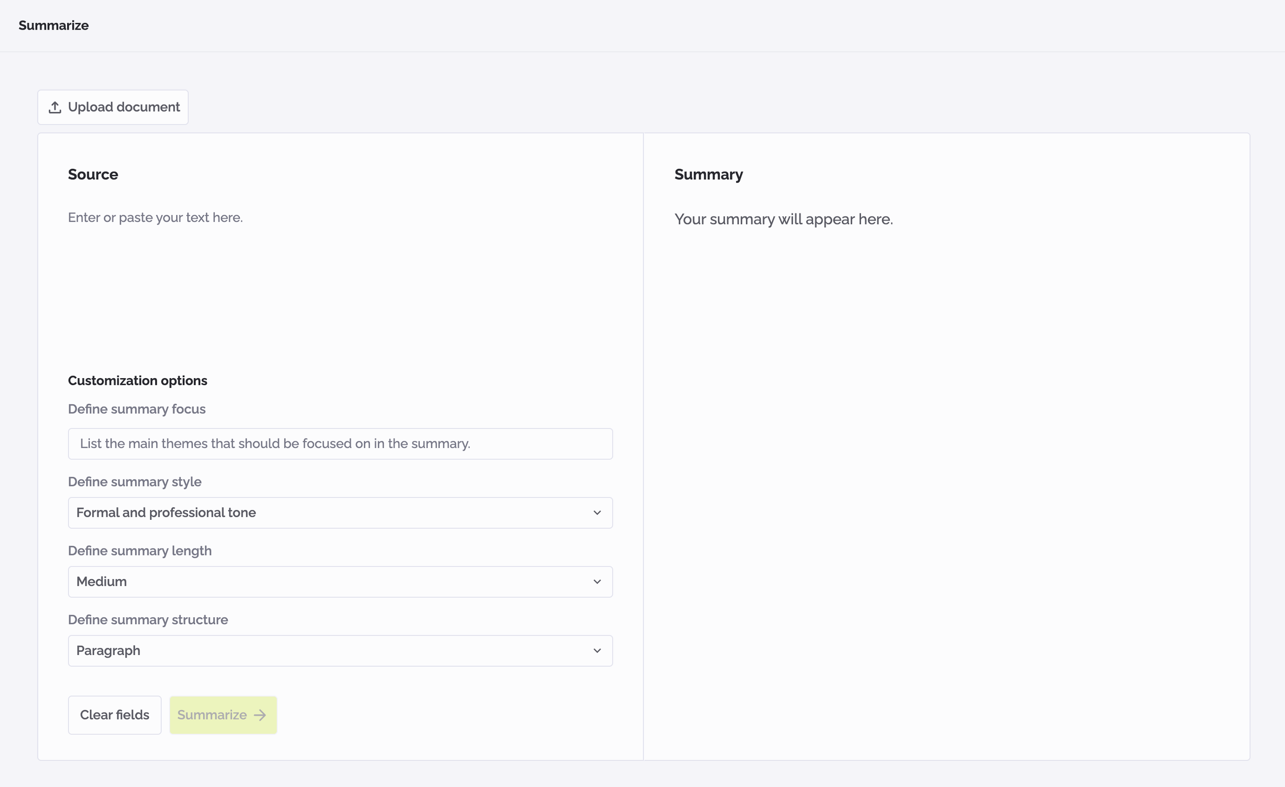 Summarization in Assistant | Aleph Alpha Docs